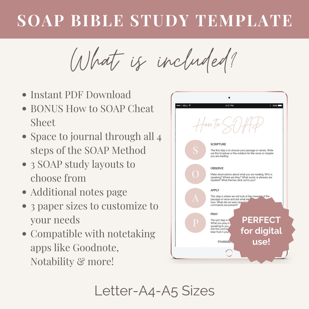 SOAP Bible Study Template | Instant Download – Faithfully Planted