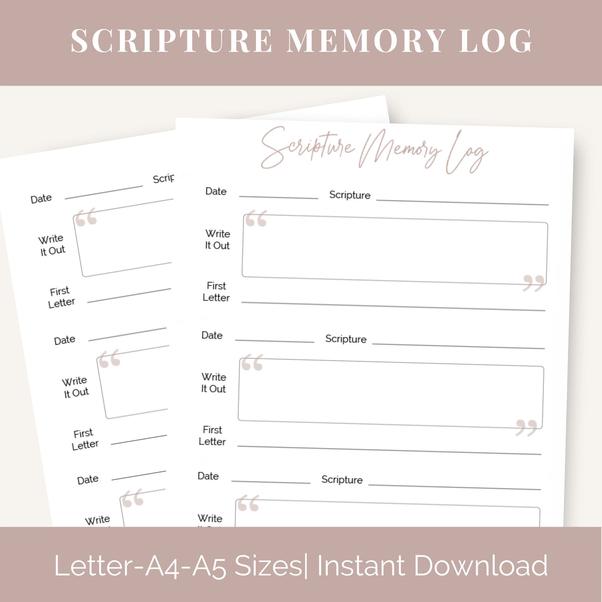 Scripture Memory Journal PDF | Instant Download – Faithfully Planted