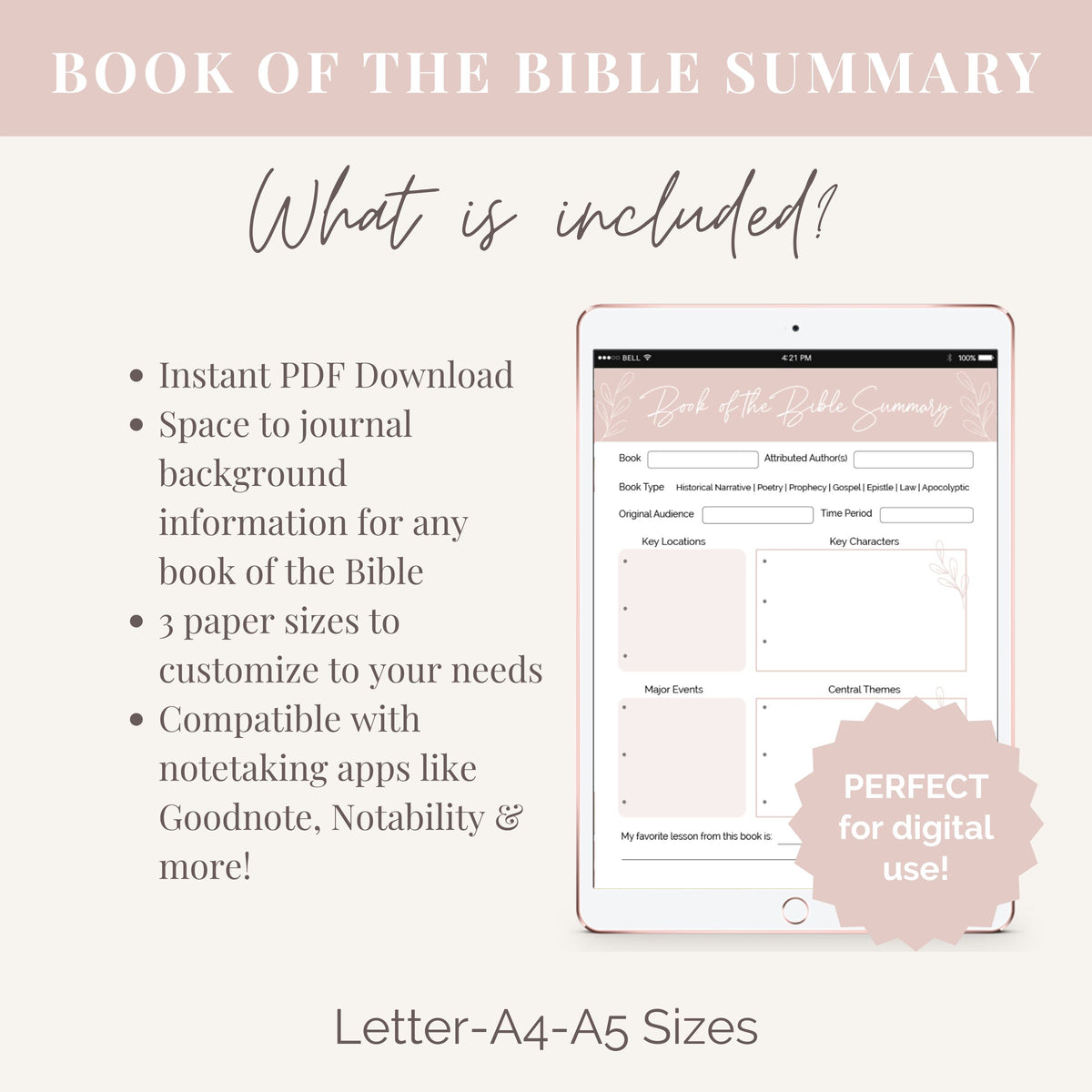 Printable Bible Book Summary | Instant Download – Faithfully Planted
