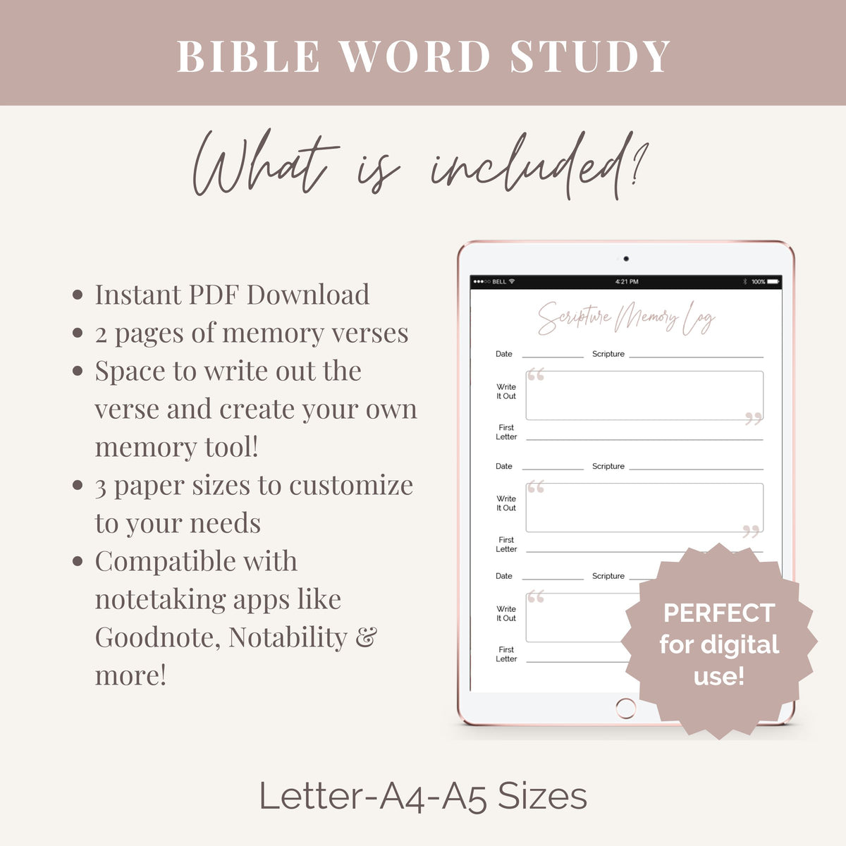 Scripture Memory Journal PDF | Instant Download – Faithfully Planted