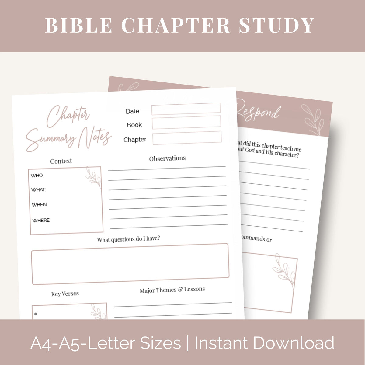Printable Bible Chapter Summary | Instant Download – Faithfully Planted