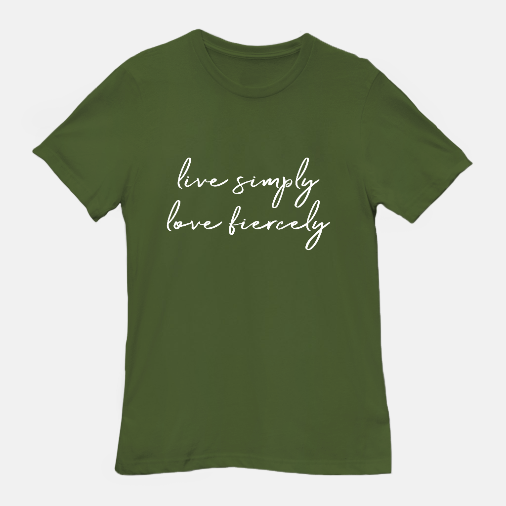 Live Simply Love Fiercely Tee | Christian T-Shirt | Christian Apparel ...