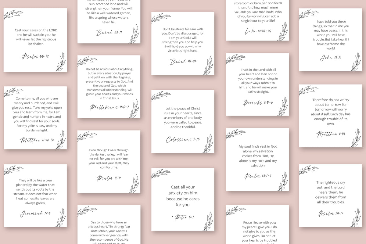 Anxiety Bible Verse Printable Cards | Anxiety Scripture Cards ...